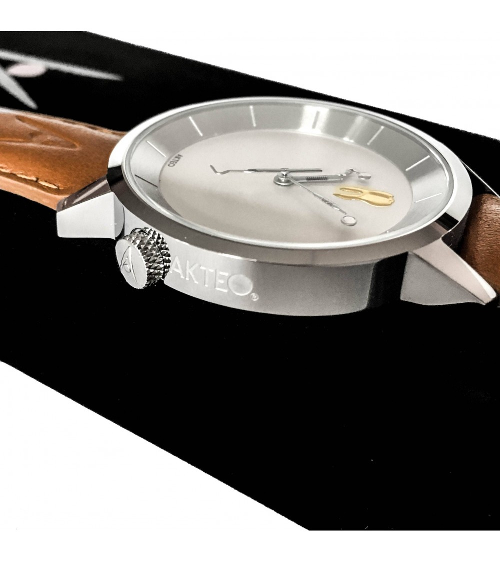 Montre AKTEO Dentiste 38 Blanc-Acier brillant