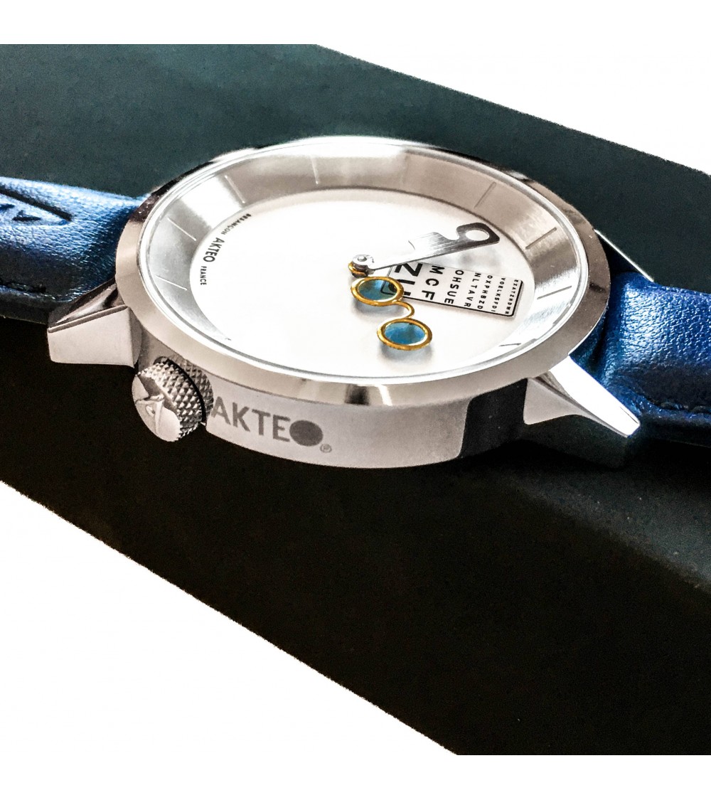 Montre AKTEO Médecin 38 Blanc-Acier inox, bracelet noir